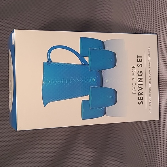 Pier 1 | Dining | Blue Pitcher Tumblers 5 Piece Indoor Outdoor Serving ...